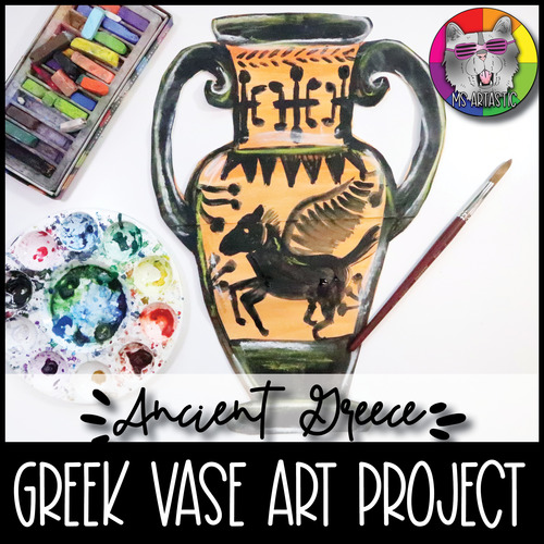 Ancient Greece Art Project, Greek Vase Art Lesson Activity for Elementary