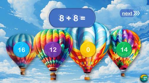 Doubles and Near Doubles Addition Math Fact Fluency Game - Digital Resource
