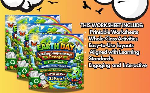 Earth Day Reading Comprehension Non Fiction Activities 2nd,3rd,4th,5th ...
