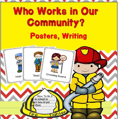 Community Workers Posters and Community Helpers Writing Activity
