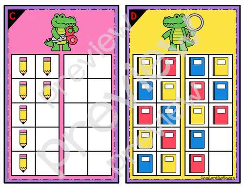 School Alligators - Double Ten Frames Math Scoot Activity 0 to 20 ...