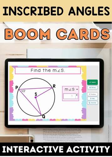 Inscribed Angles | Find the Missing Angle Measures | BOOM™ Cards Geometry