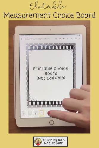 Measurement Choice Board for Google™ and Classroom Distance Learning