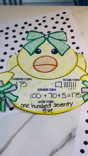 Football Cheerleader Math Place Value Craft by The Teaching Diva Corner