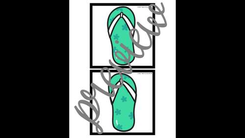 Summer Flip Flops Memory Game Matching Game Pre-K Preschool ...