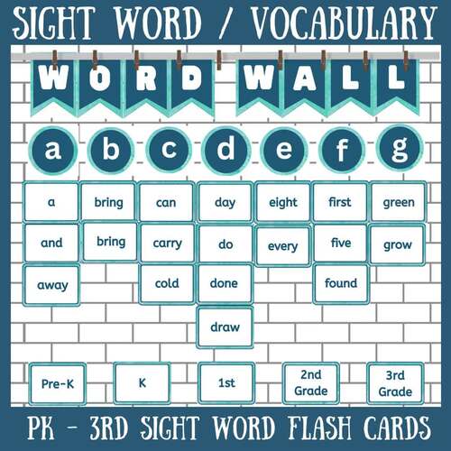 Ocean Word Wall - Pre-K-3rd Grade + Nouns, Verbs Sight Words, Under The ...