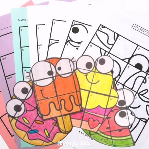 Summer End of Year Back to School Mystery Puzzles by ButterfloKids