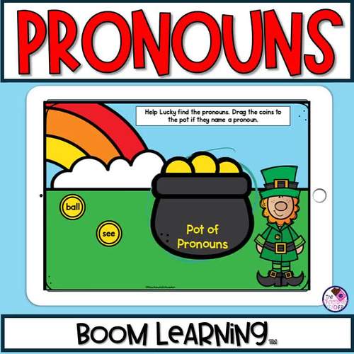 St. Patrick's Day BOOM Cards Pronoun Practice 1st & 2nd Grade Grammar ...