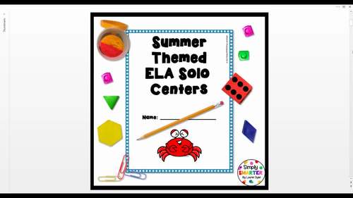 Summer Themed Solo Math And Literacy Socially Distanced Kindergarten ...