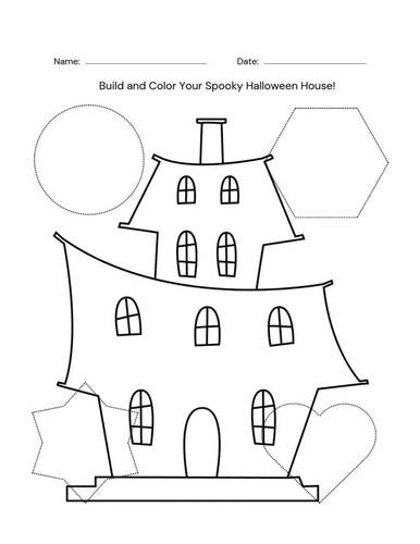 Cut Out and Paste the Shape to Build Your Halloween House! by WeLoveKids