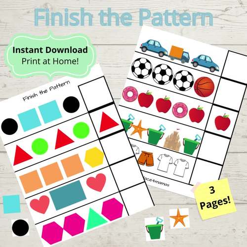 Finish the Pattern, Pattern Game by Aplace4mamas | TPT