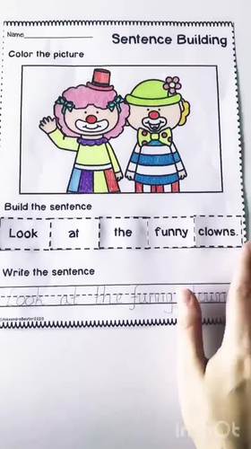 Circus Sentence Building Worksheets Sentence Writing Practice 1st Grade