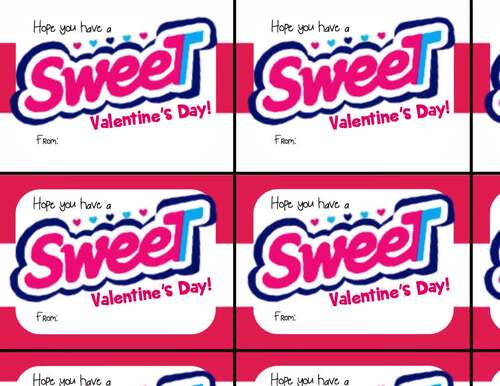 SweeTARTS (Sweet Tarts) Valentine's Day Gift Tag-Hope you have a Sweet ...