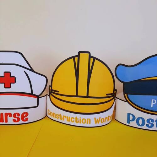 Community Helpers Hats Craft, Labor Day Crowns Coloring Pages Activities