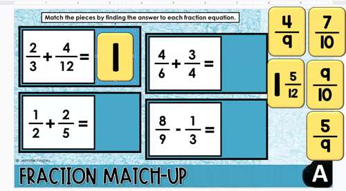 5th Grade Math Centers - Fraction Math Centers w/ Digital Math Activities