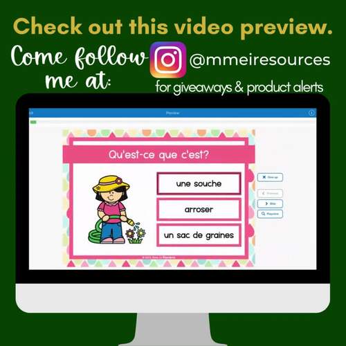 French Spring Vocabulary Activity | Le printemps | BOOM Cards | TPT