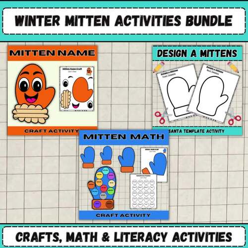 Winter Mitten Activities Bundle | Winter Art Activities |Crafts, Math ...