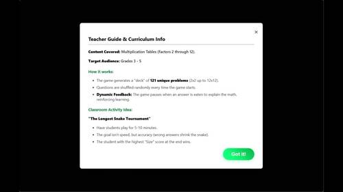 Math Slither Multiplication | Times Tables Practice Game | Digital Math ...