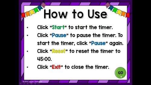 Classroom Timer - 45 Minutes | Time Management | Visual Timer | Digital ...