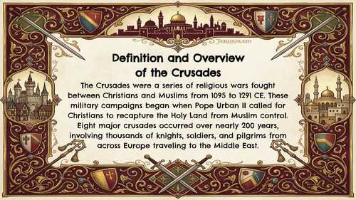 CRUSADES GALLERY WALK SCAVENGER HUNT Medieval History Interactive ...