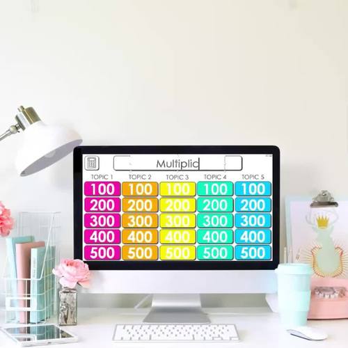 Commercial Use Editable Jeopardy Template Google Slides Bright Rainbow ...