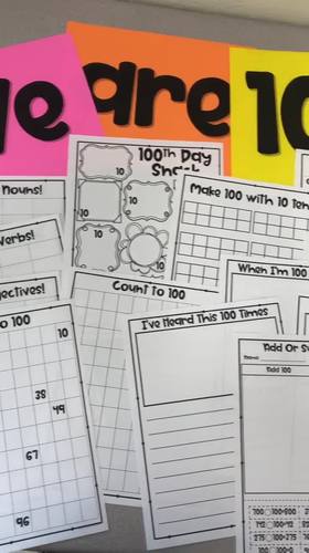 100th Day of School No Prep Packet by Kayla Maynor | TPT