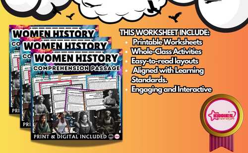Women’s History Month Reading Comprehension Passage 3rd,4th,5th,6th,7th ...