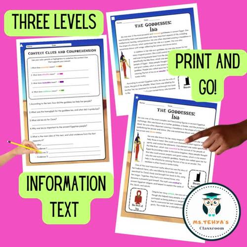 Reading Comprehension | Goddess Isis | Differentiated by MsTehya'sClassroom