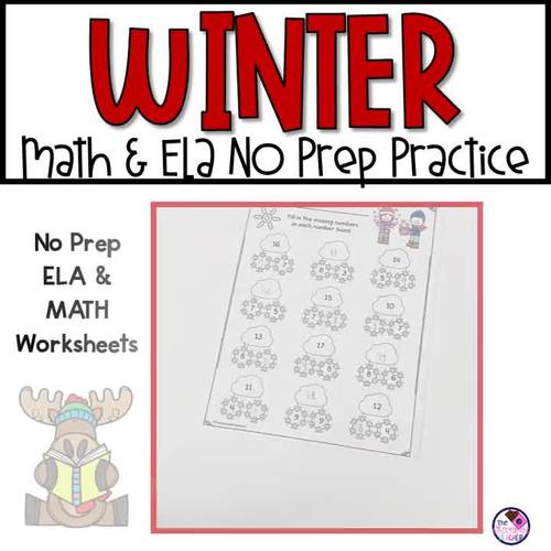 Winter No Prep | January Worksheets | Math and Phonics Worksheets