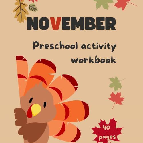 November Preschool workbook -Preschool Busy Book- Fall Preschool Worksheets