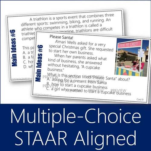 Main Idea Task Cards 6 (STAAR, Expository) by Team Tom | TPT