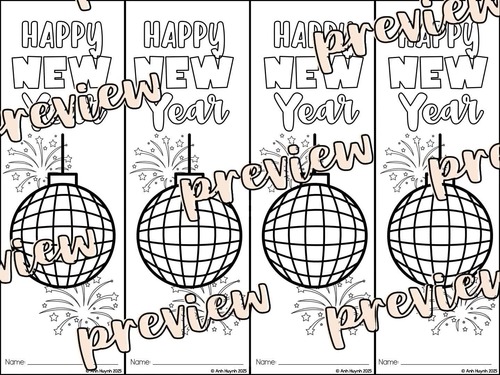 New Year Bookmarks | January Student Gift | Classroom Activity | K–2