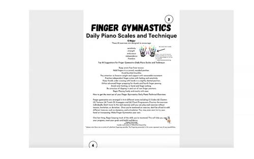 Finger Gymnastics: 25 Daily Piano Scales and Technique in G Major