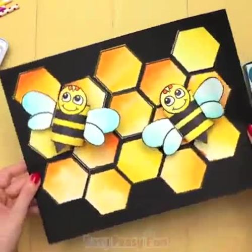Honeycomb Bee Craft Activity | Bug and Insect Crafts by Easy Peasy and Fun
