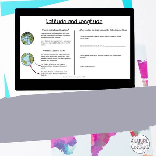 Latitude and Longitude Digital Activity by Culture Over Content | TPT