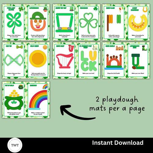 Playdough Mats St Patrick's themed by Together We Teach AU | TPT