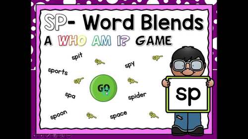 SP Word Blends Who am I Word Game by Teacher Gameroom | TPT