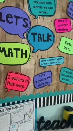 Math Accountable Talk Posters Talking Stems Bulletin Board Classroom Decor