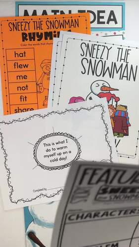 Sneezy the Snowman Book Companion Activities Reading Comprehension & Crafts