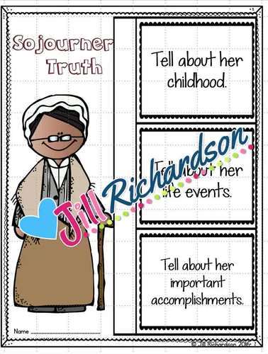 Biography Template Sojourner Truth ESL Writing Black History Month Project