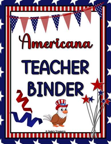 Americana Teacher Binder Section Labels *Editable* by Cindy's Treasures