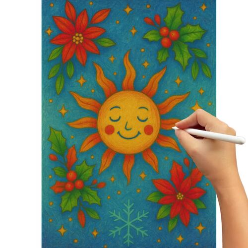Winter Solstice Coloring Pages | Cute Sun & Snowflake Winter Art Activity