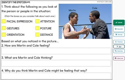 Body Language & Emotions Speech Therapy Social Skills Worksheets + Boom ...