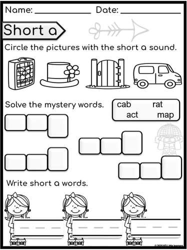 Long and Short Vowel Sounds A,E,I,O,U | Kindergarten | PreK | TPT