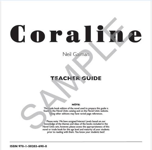 Coraline Novel Units® Teacher Guide Novel Study | TPT