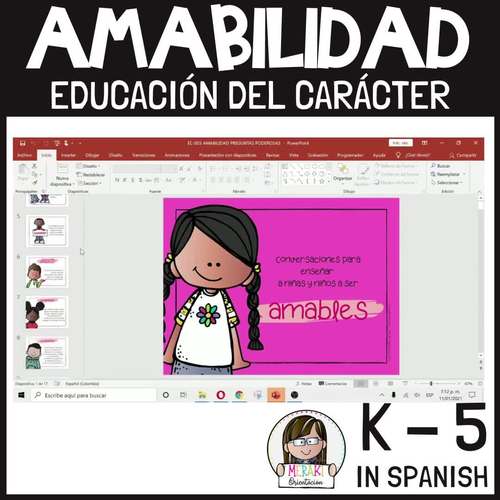 AMABILIDAD. Actividad para la Educación del Carácter K-5 (En español)