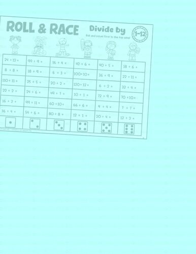 Roll and Race Division Facts 1-12 Summer Math Dice Games 3rd 4th Grade ...