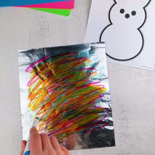 Easy Tinfoil Peeps Art Craft – Spring Easter Art Project for Elementary ...