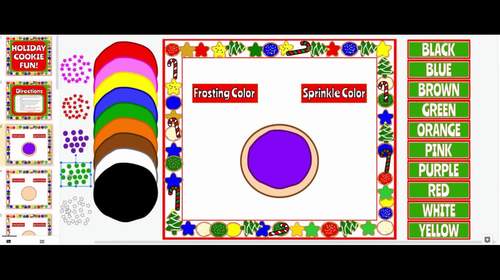 Color Holiday Cookie Fun Kindergarten and 1st Grade by K's Digital Store
