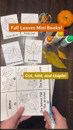 Kindergarten Reading, Fall Leaves Mini Books, Fall Worksheets for ...